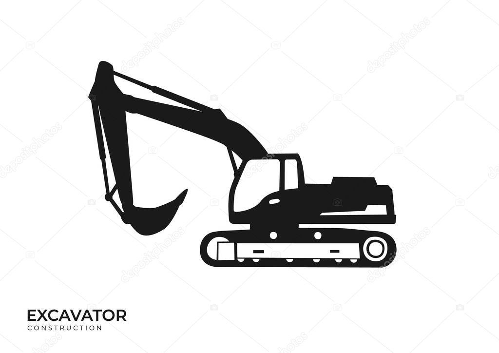 Excavadora vector de plantilla de equipo pesado para la empresa de ...