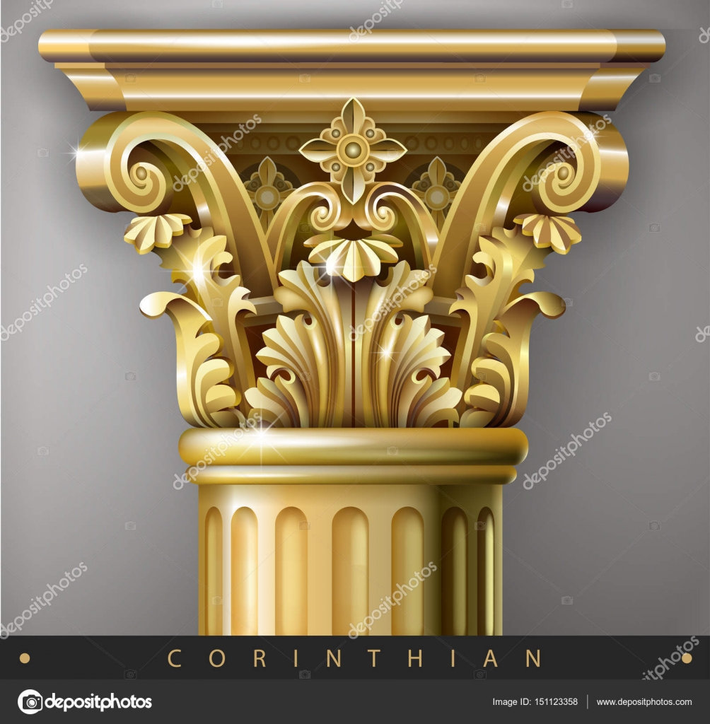 Columna corintia de oro vector, gráfico vectorial © denisik11 imagen ...