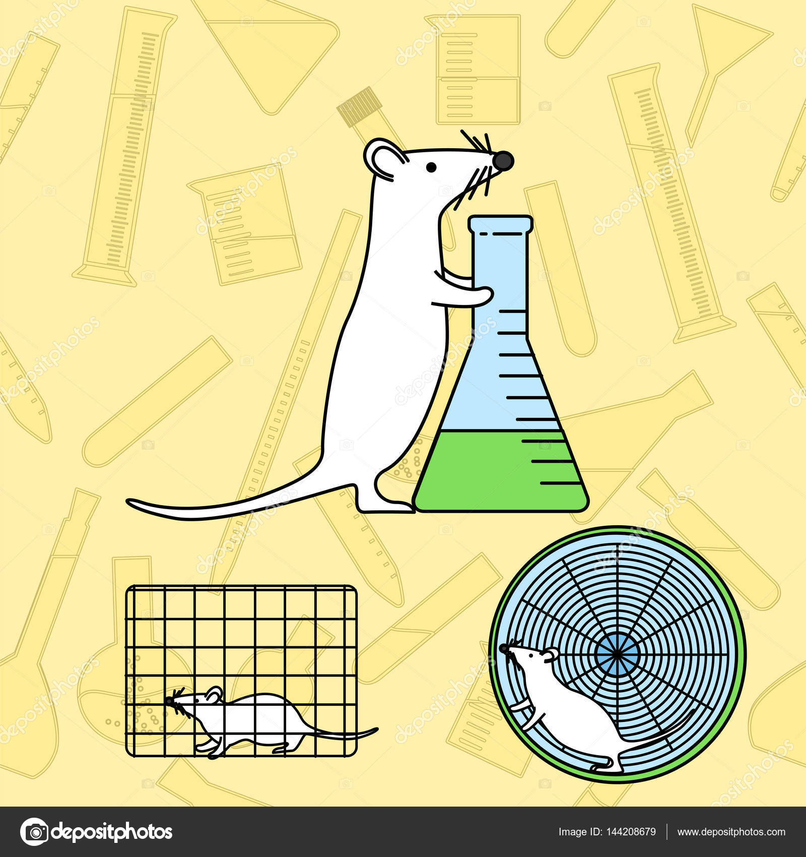 Mouse in lab experiments Stock Vector Image by ©GreenVector #144208679