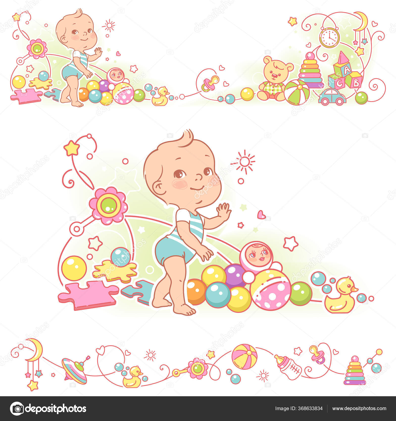 Baby Toys Clipart Border