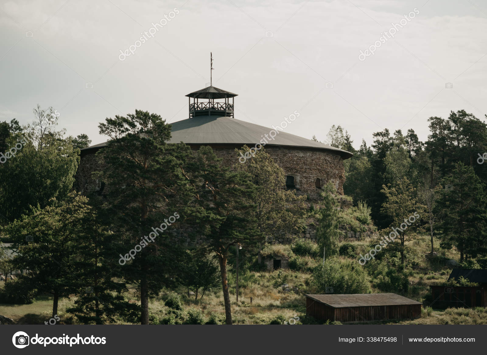 Old Historic Stone Tower Forest Sunny Day Afternoon Stock Photo by ...