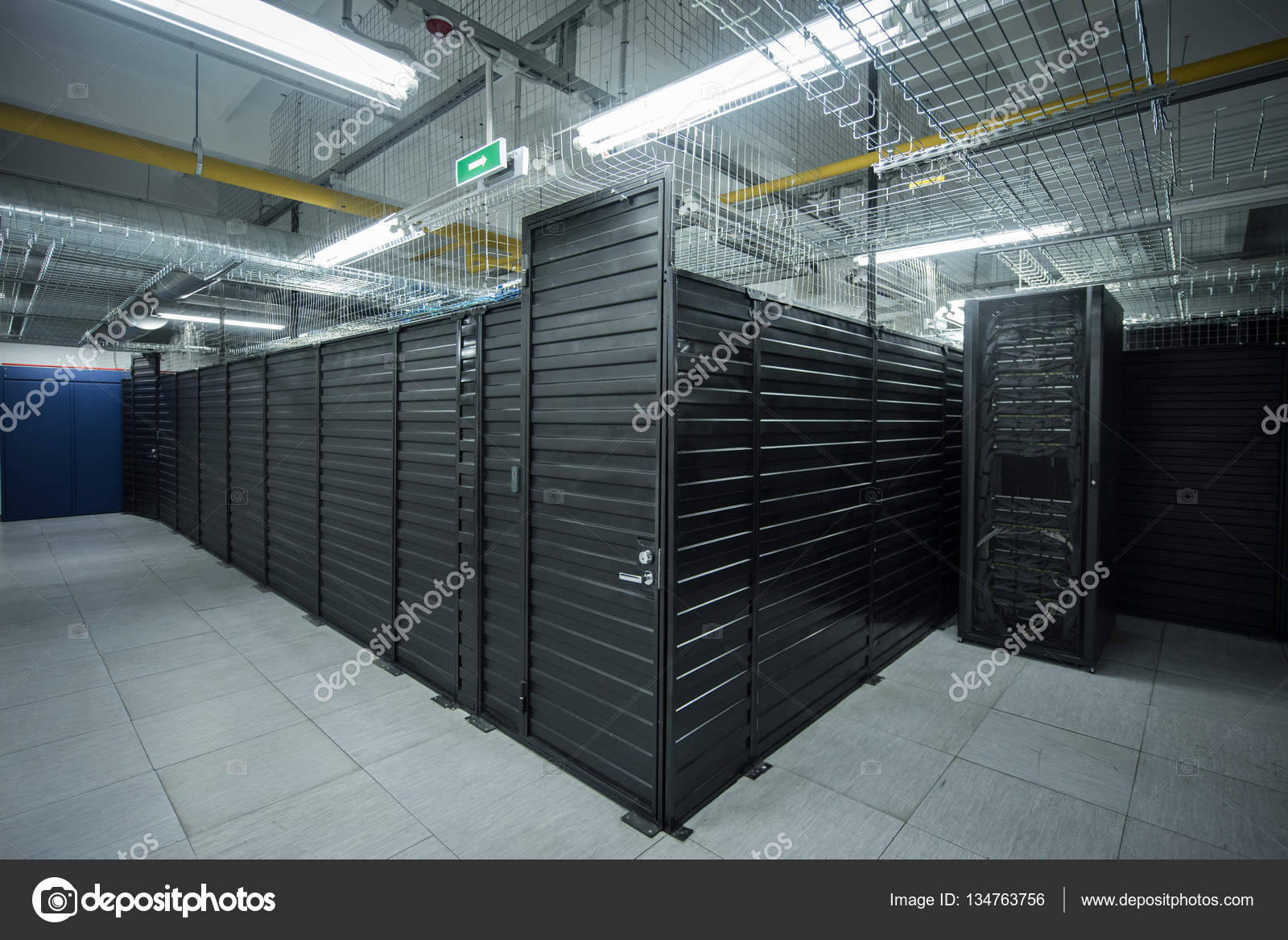 The huge data center server room cloud services Stock Photo by ©gogiyan ...