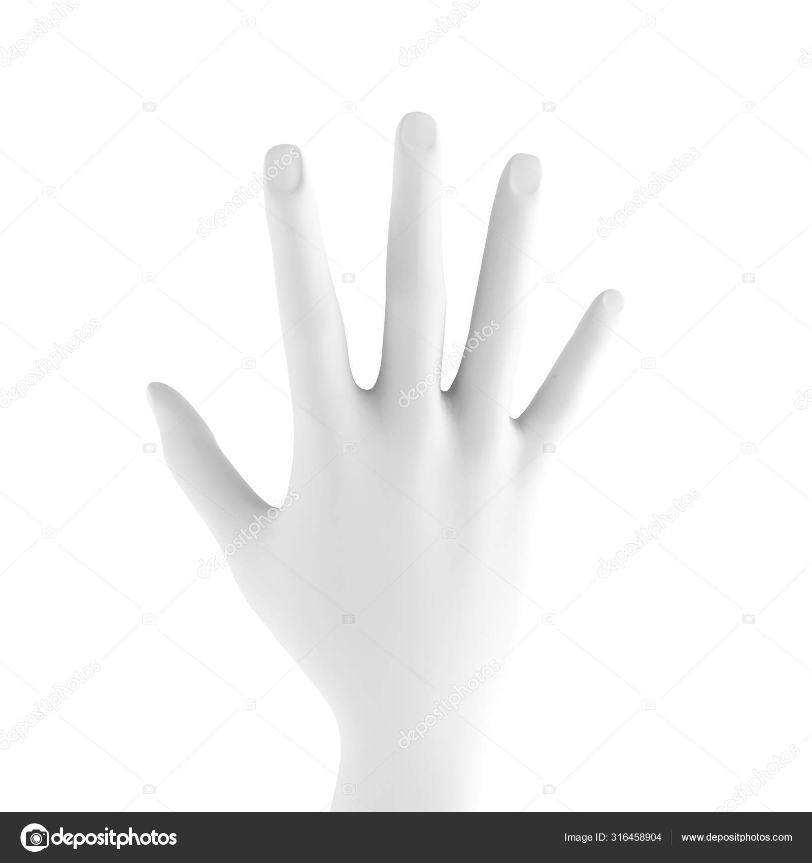 White background 3d hand gesture. 3d illustration, rendering. — Stock ...