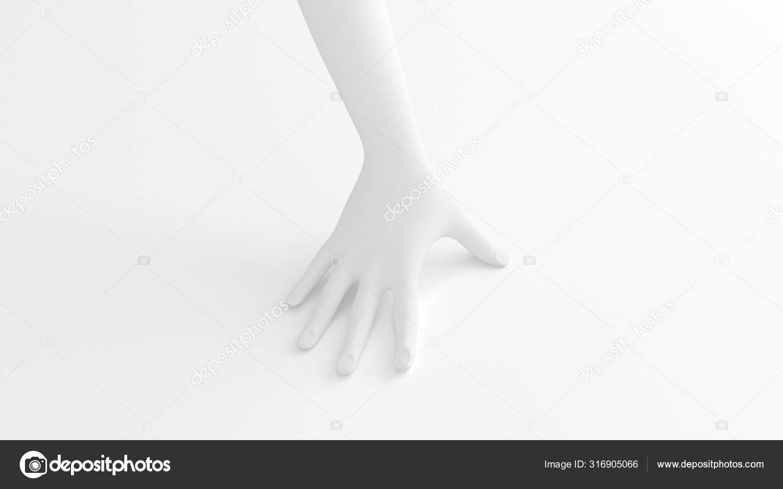 White background 3d hand gesture. 3d illustration, rendering. — Stock ...