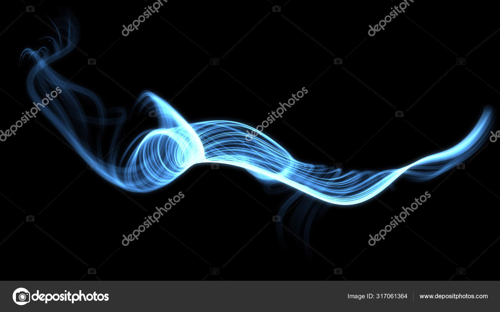 Light glow abstract effect black background. 3d illustration, 3d ...