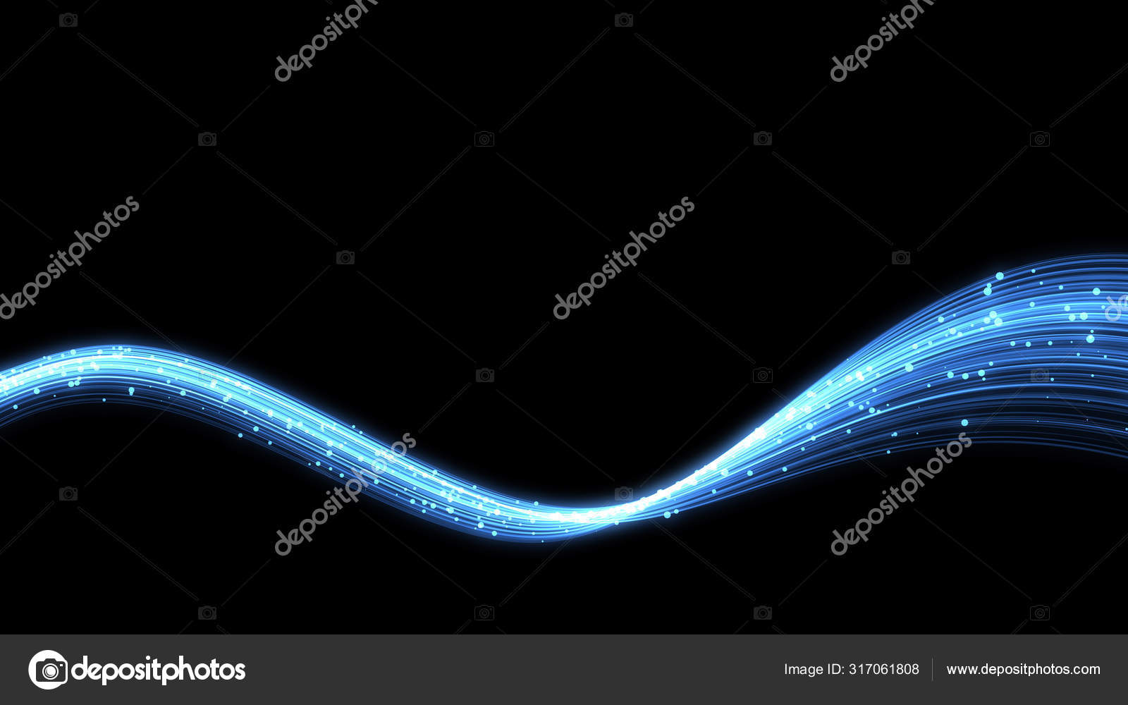 Light glow abstract effect black background. 3d illustration, 3d ...
