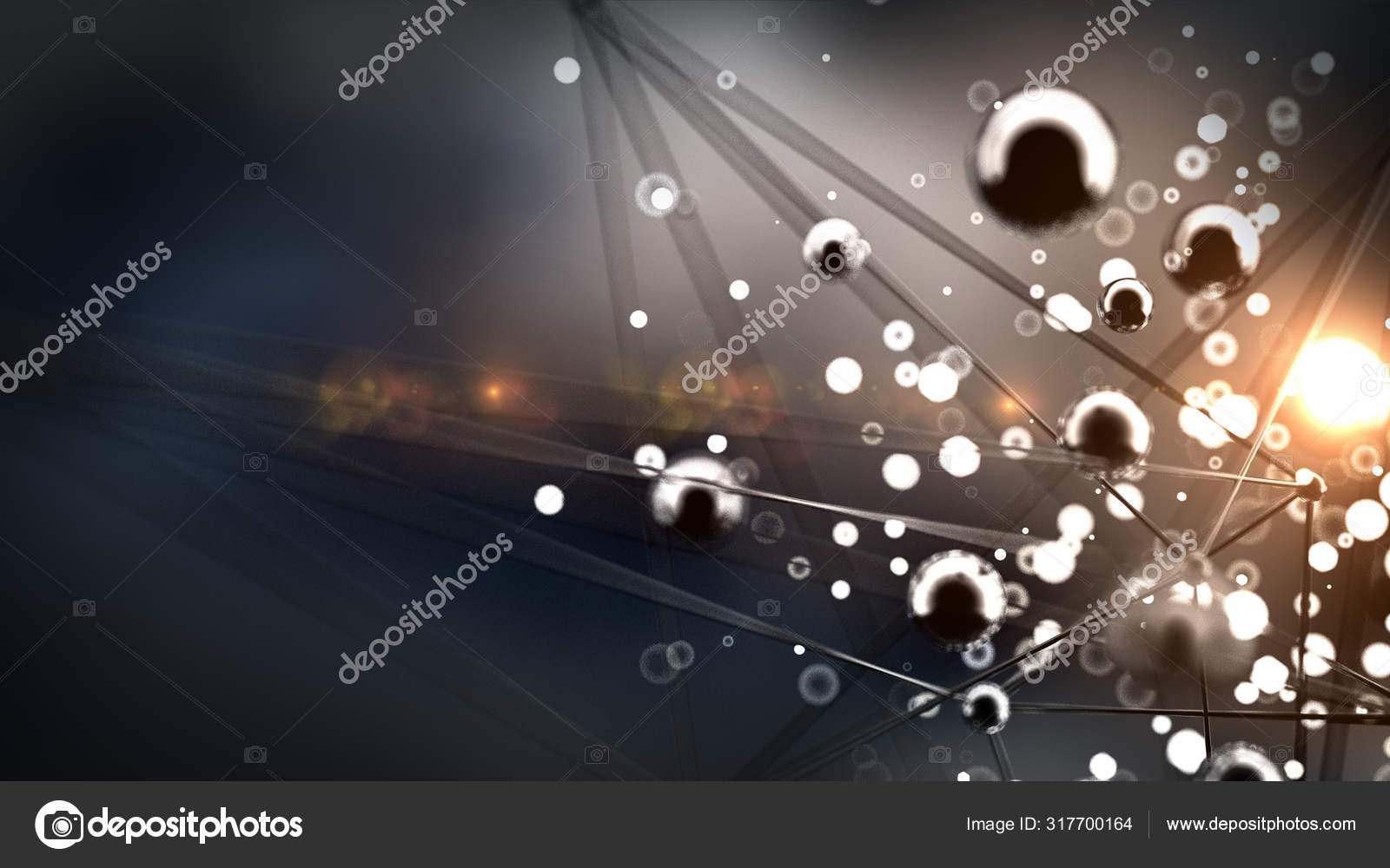 Fantastic, abstract, black, space background. 3d illustration, 3d ...