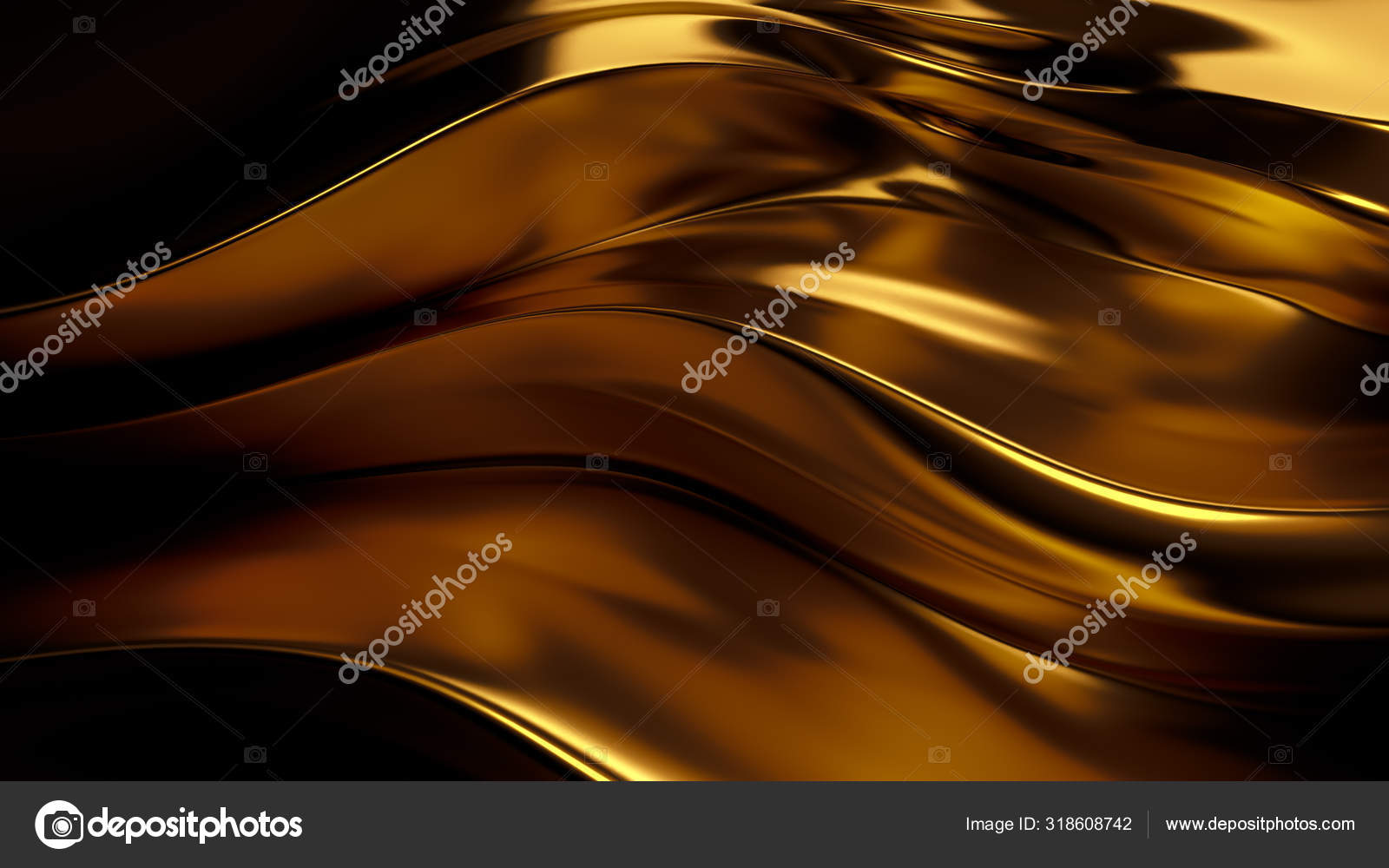 Golden smooth background. 3d illustration, 3d rendering. Stock Photo by ...