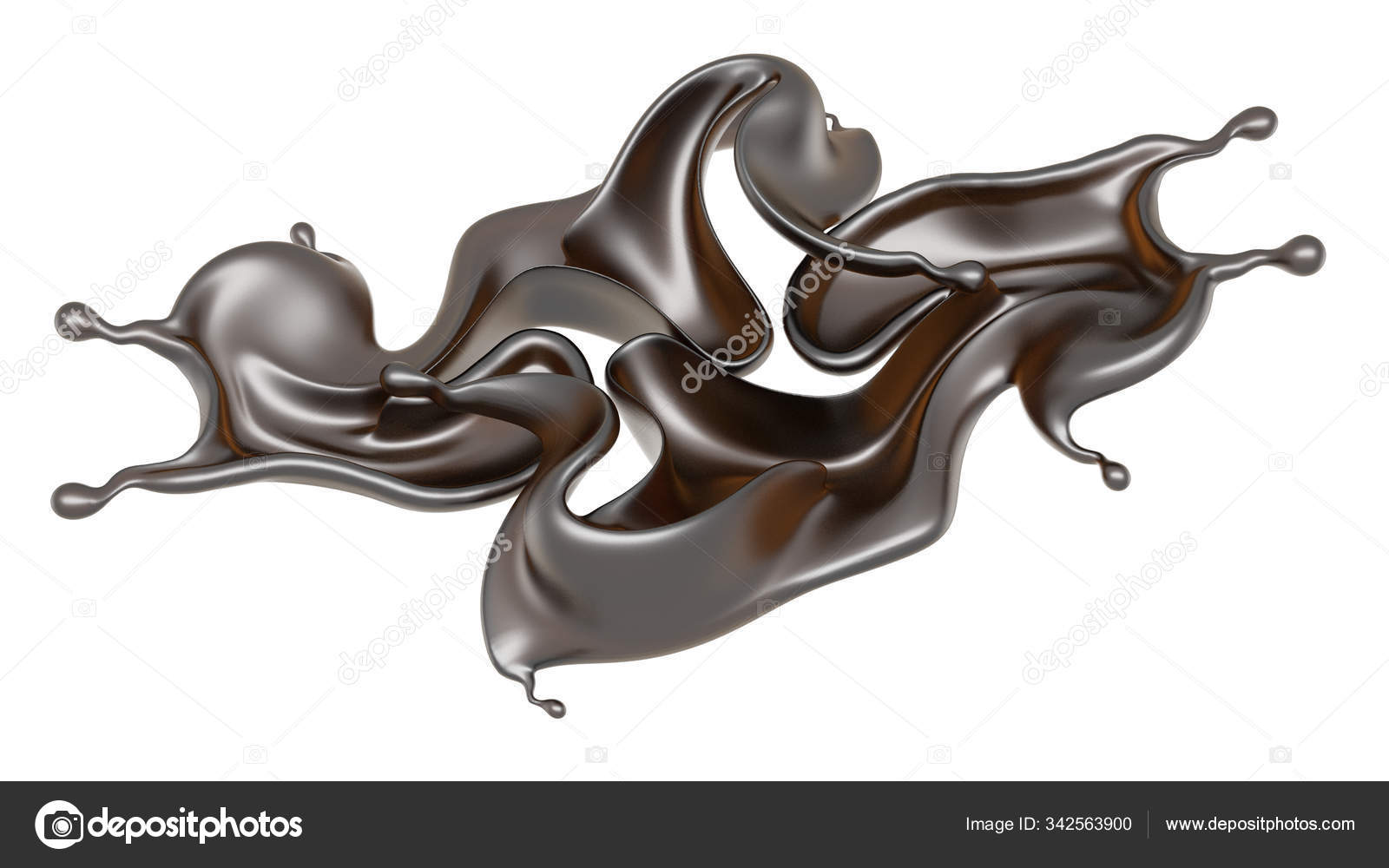 Splash of dark liquid. 3d illustration, 3d rendering. — Stock Photo ...