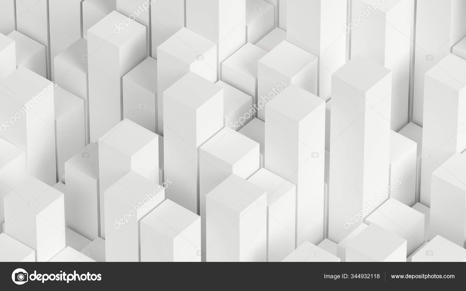 White abstract background with cube shapes. 3d illustration, 3d ...