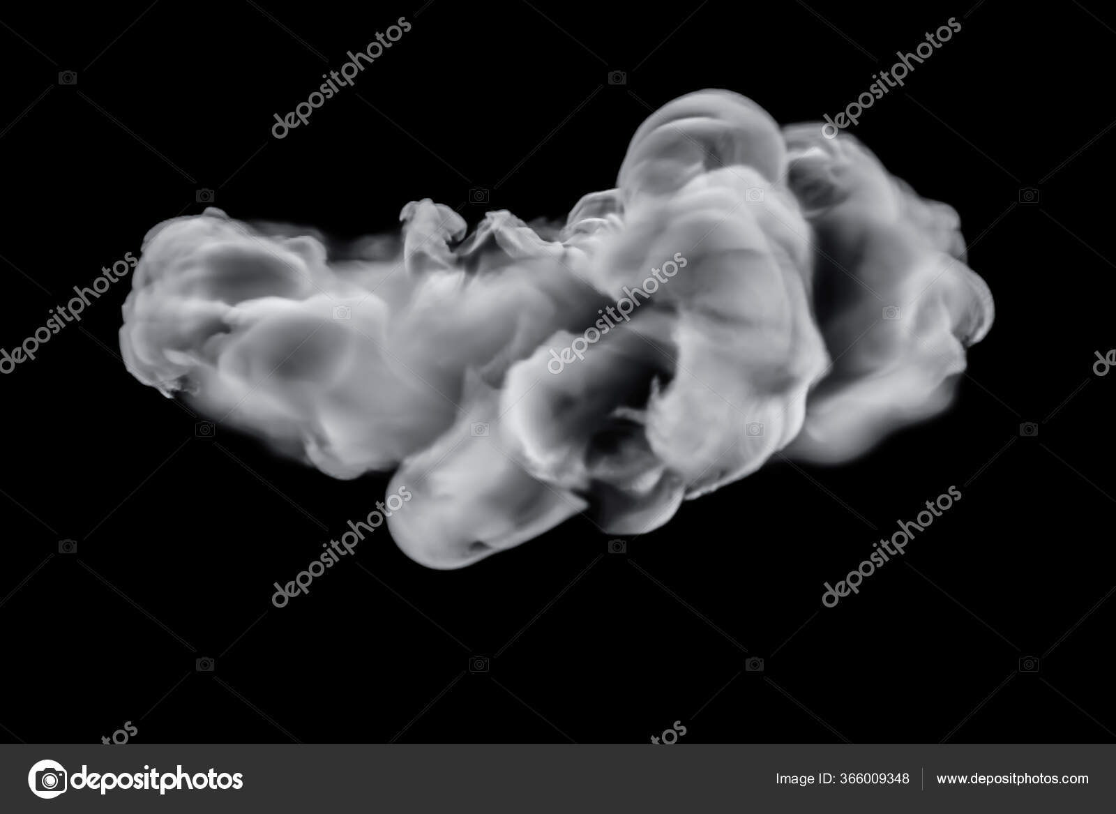 Humo Gris Sobre Fondo Negro Representación Ilustración — Foto de stock ...