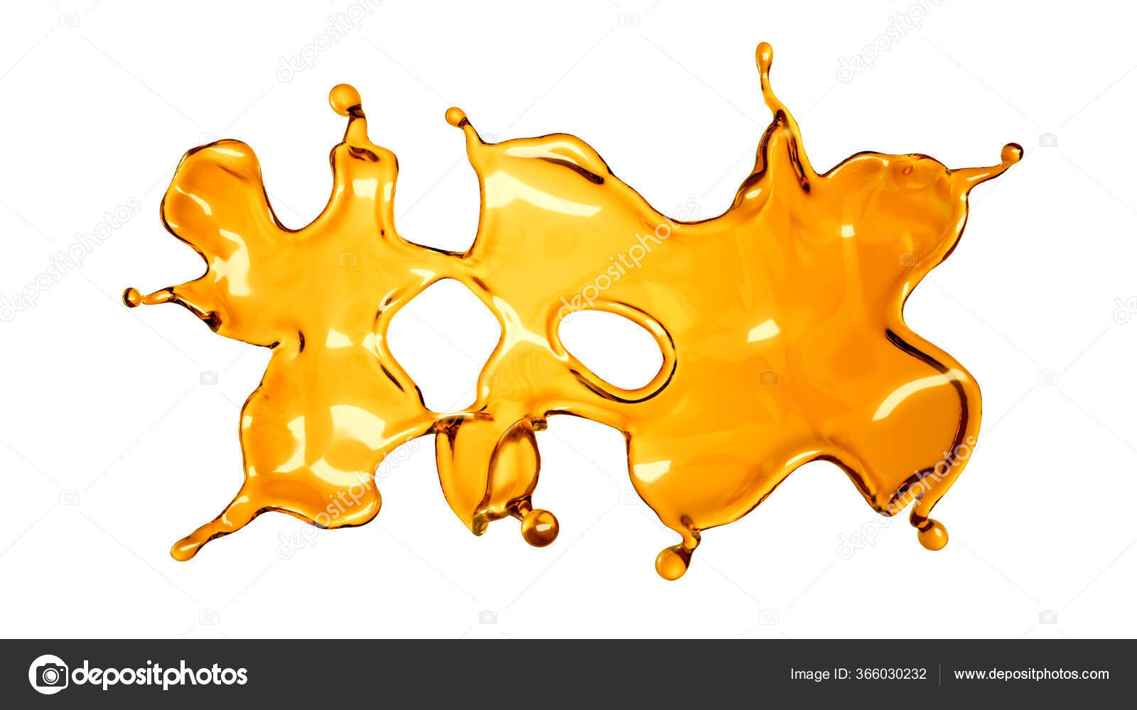 Splash Transparent Orange Liquid White Background Rendering ...