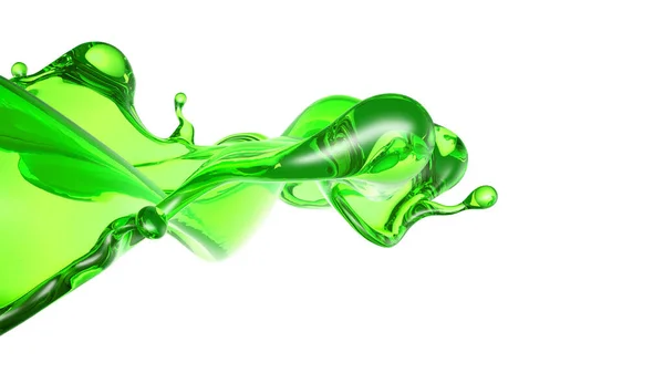 Splash Transparent Green Liquid Rendering Illustration Stock ...