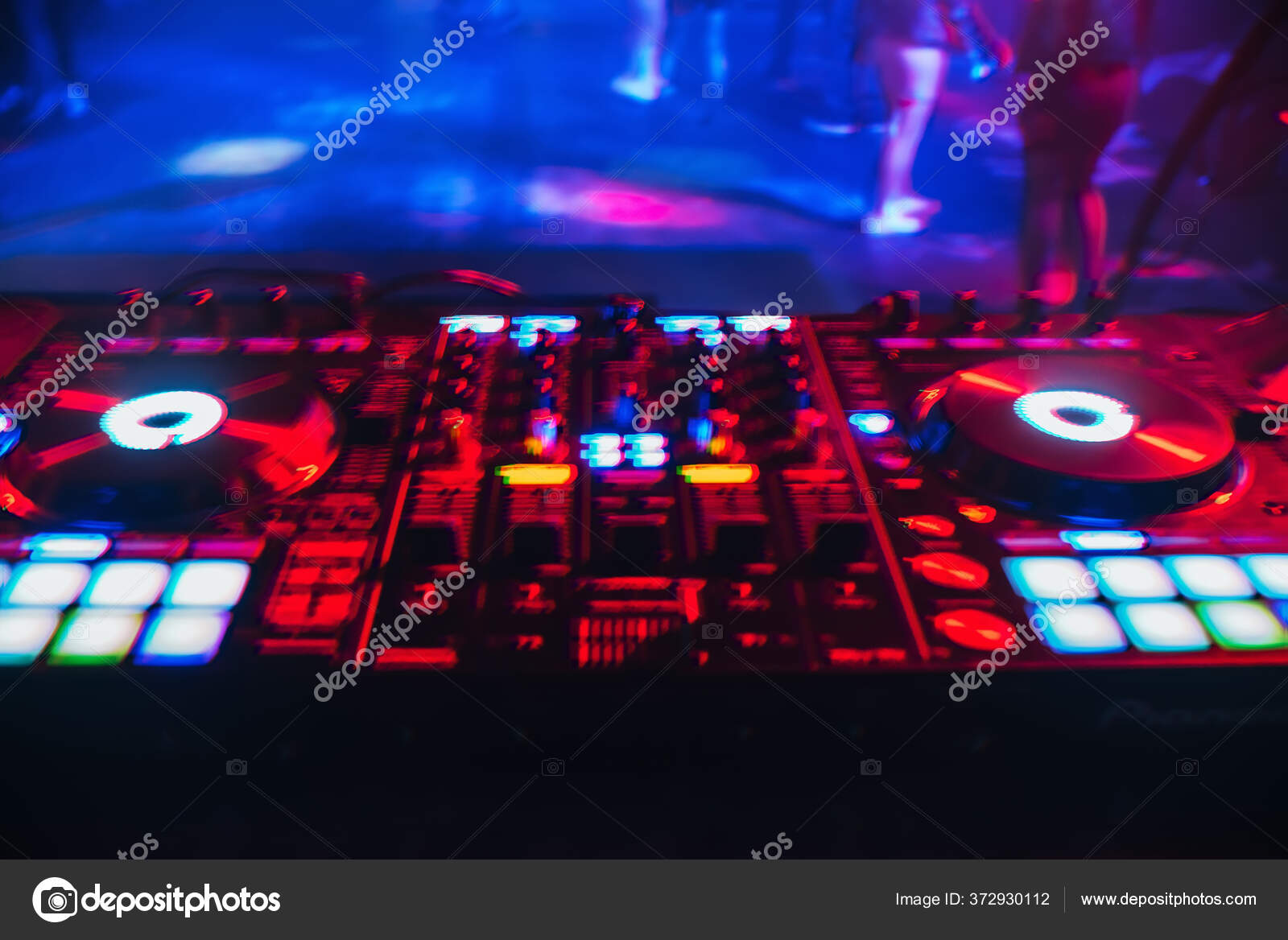 Glowing lights from DJ mixer music remote Stock Photo by ©alexkoral ...
