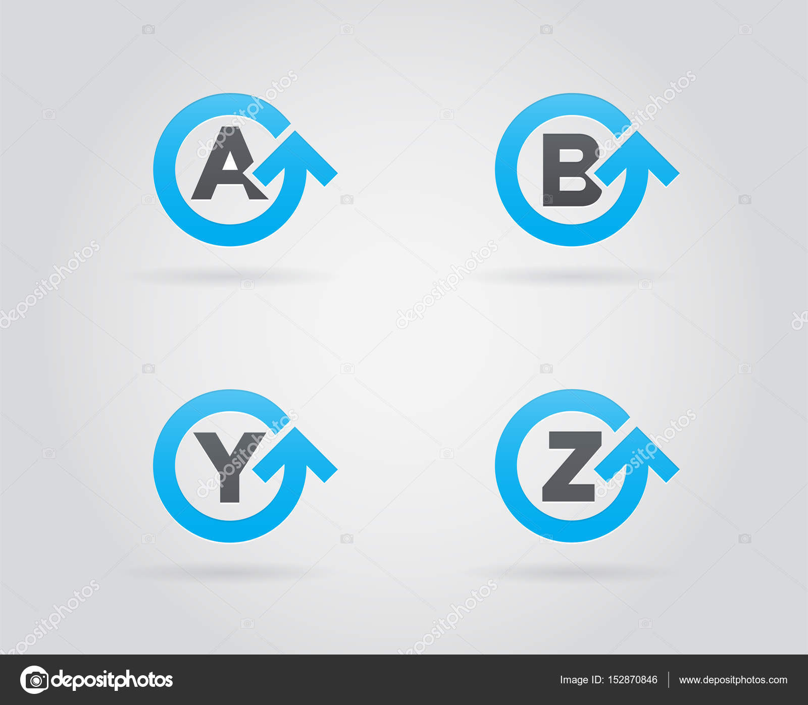 Conjunto de logotipos de flecha de círculo con letras Vector de stock ...