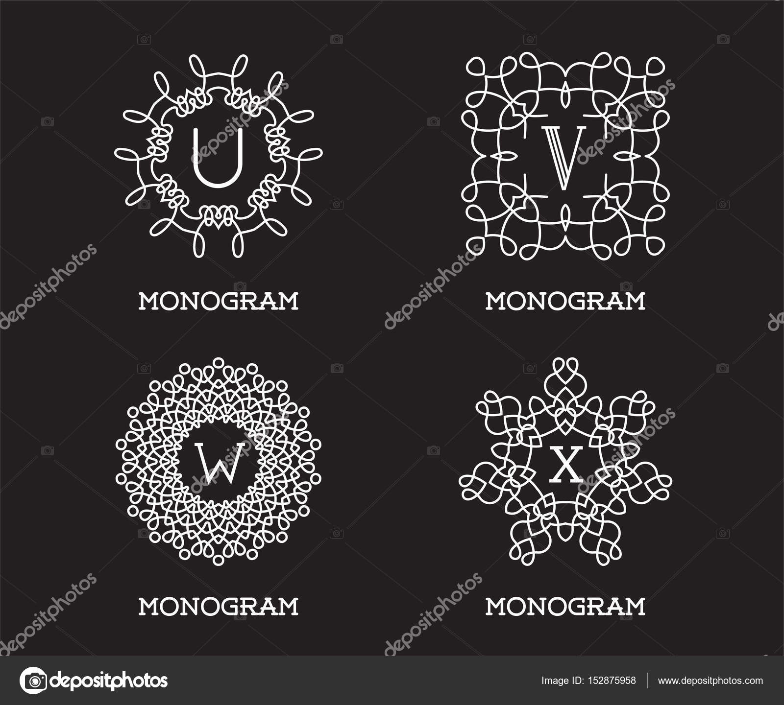 Set of Monogram Design Template. Stock Vector by ©ckybe 152875958