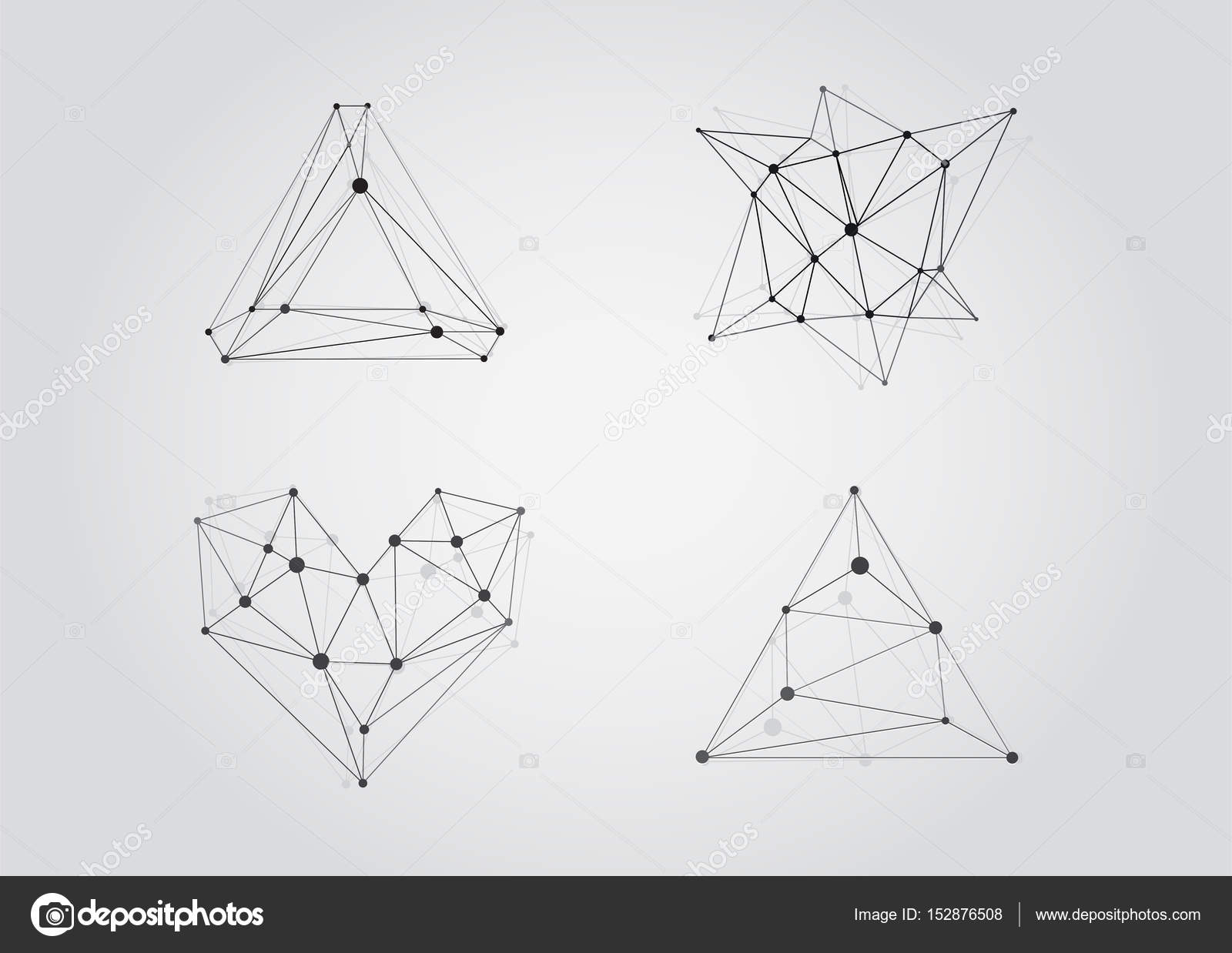 Set of Lined Objects with Dots. Stock Vector Image by ©ckybe #152876508