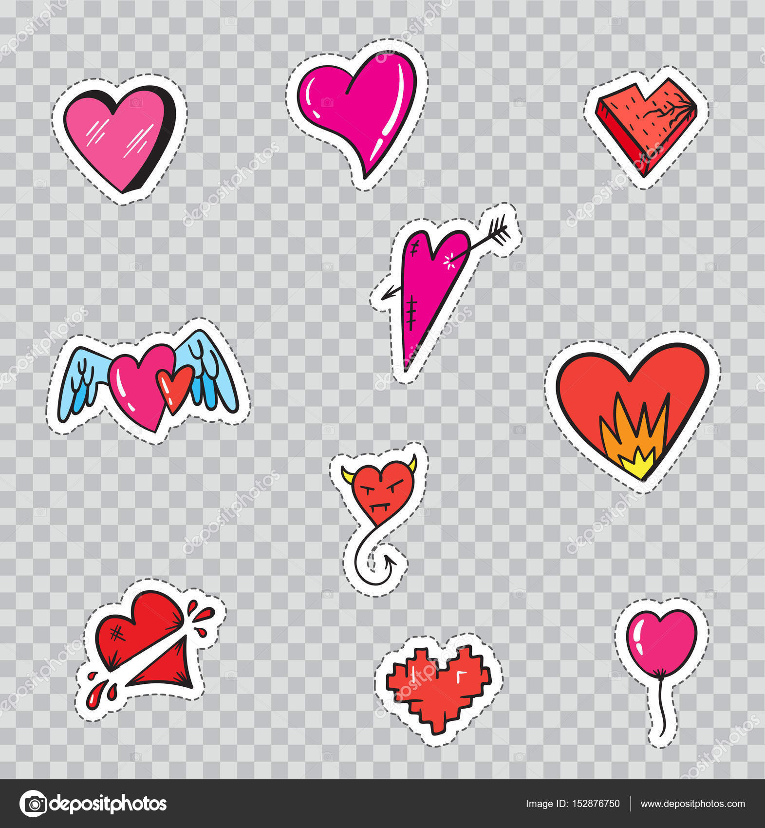 Patch Badges with hearts Stock Vector by ©ckybe 152876750