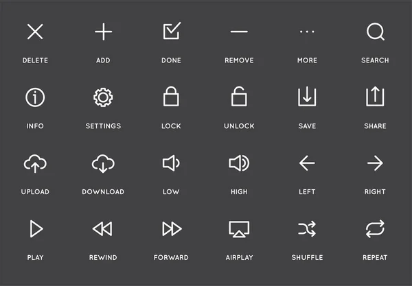 System User Interface Vector Icon Set High Quality Minimal Lined Stock ...