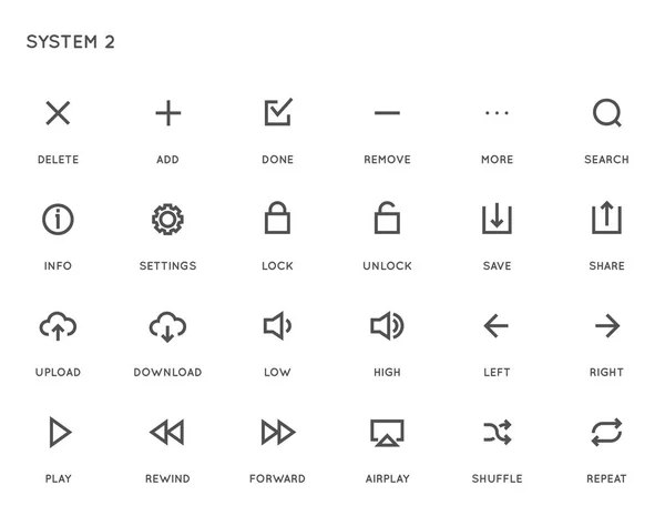 System User Interface Vector Icon Set High Quality Minimal Lined Stock ...