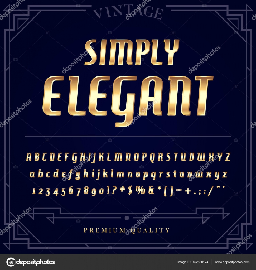 Gold Metallic Font Set Stock Vector by ©ckybe 152880174
