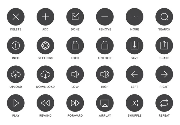 System User Interface Vector Icon Set High Quality Minimal Lined Stock ...