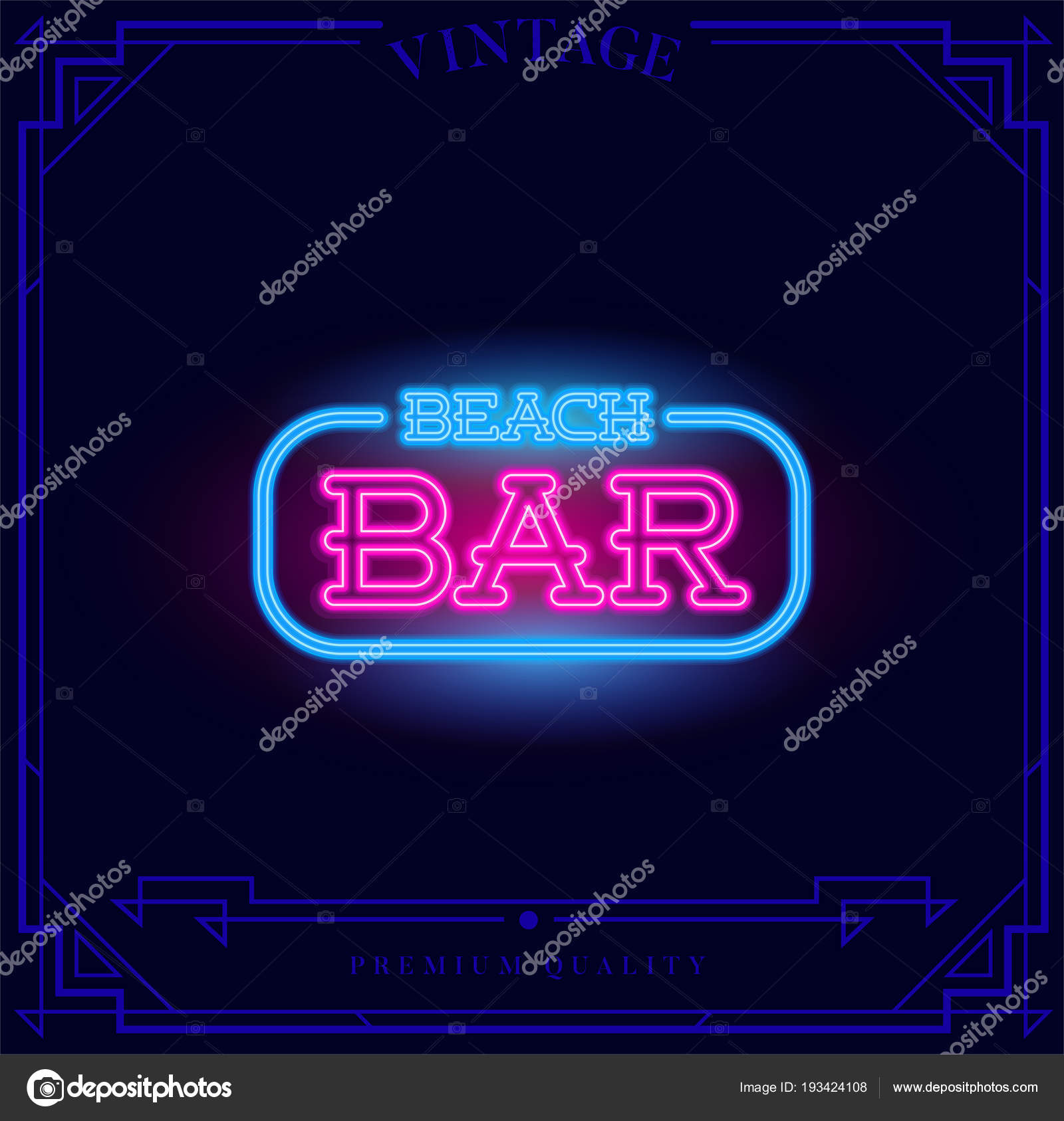 Beach Bar Neon Light Sign Vector Illustration Stock Vector by ©ckybe ...