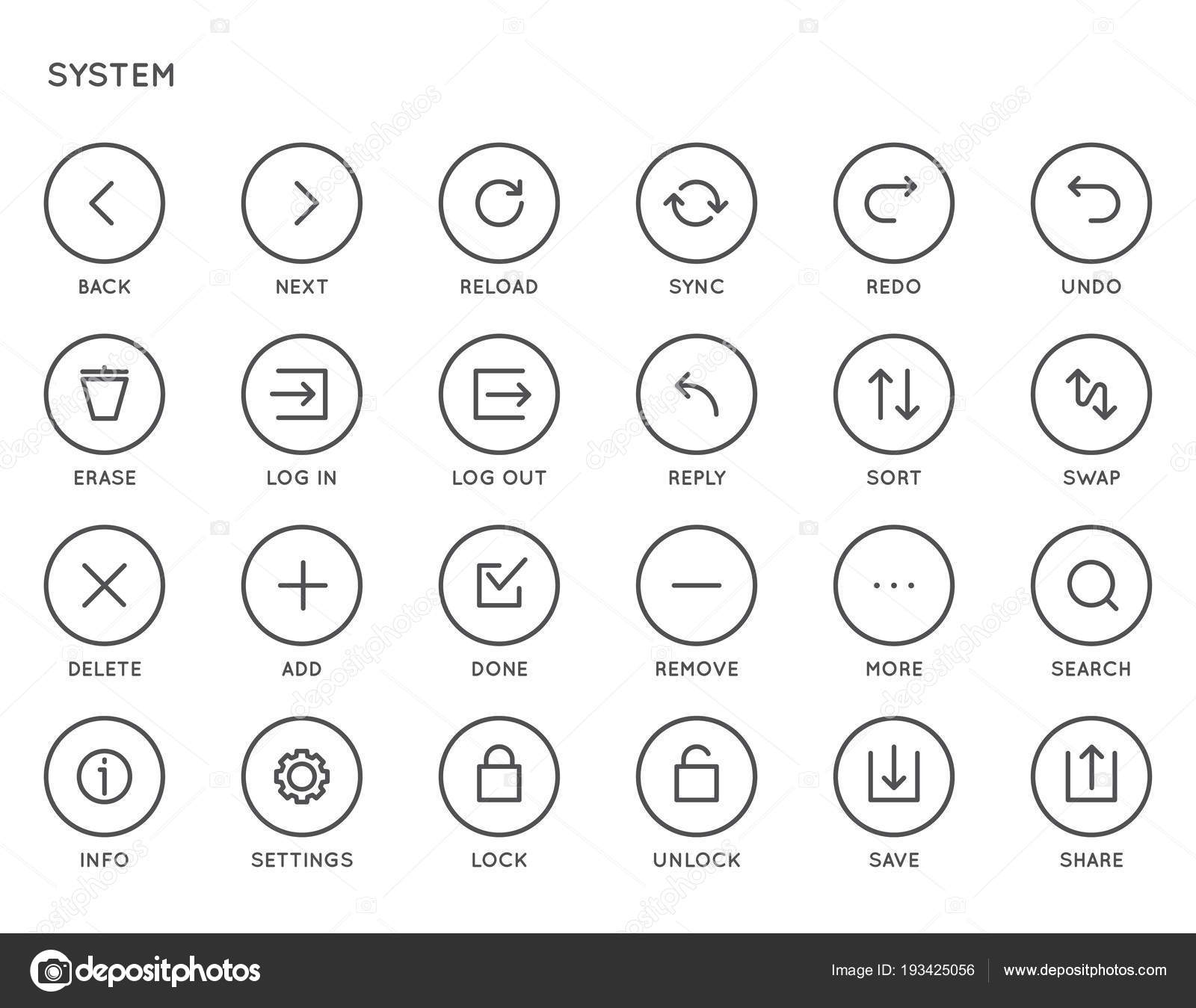 System User Interface Vector Icon Set High Quality Minimal Lined Stock ... System User Interface Vector Icon Set High Quality Minimal Lined Stock ...