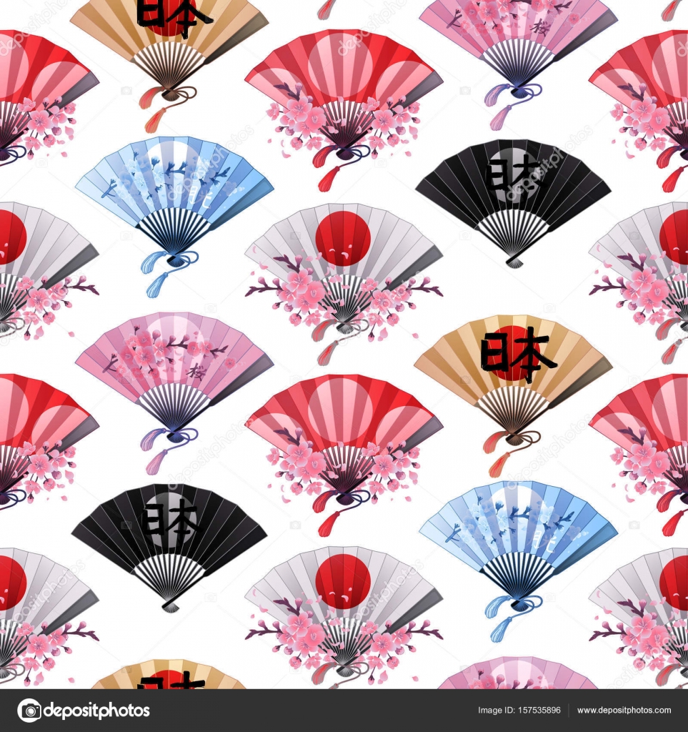 Hand fan pattern ⬇ Vector Image by © homunkulus28 | Vector Stock 157535896