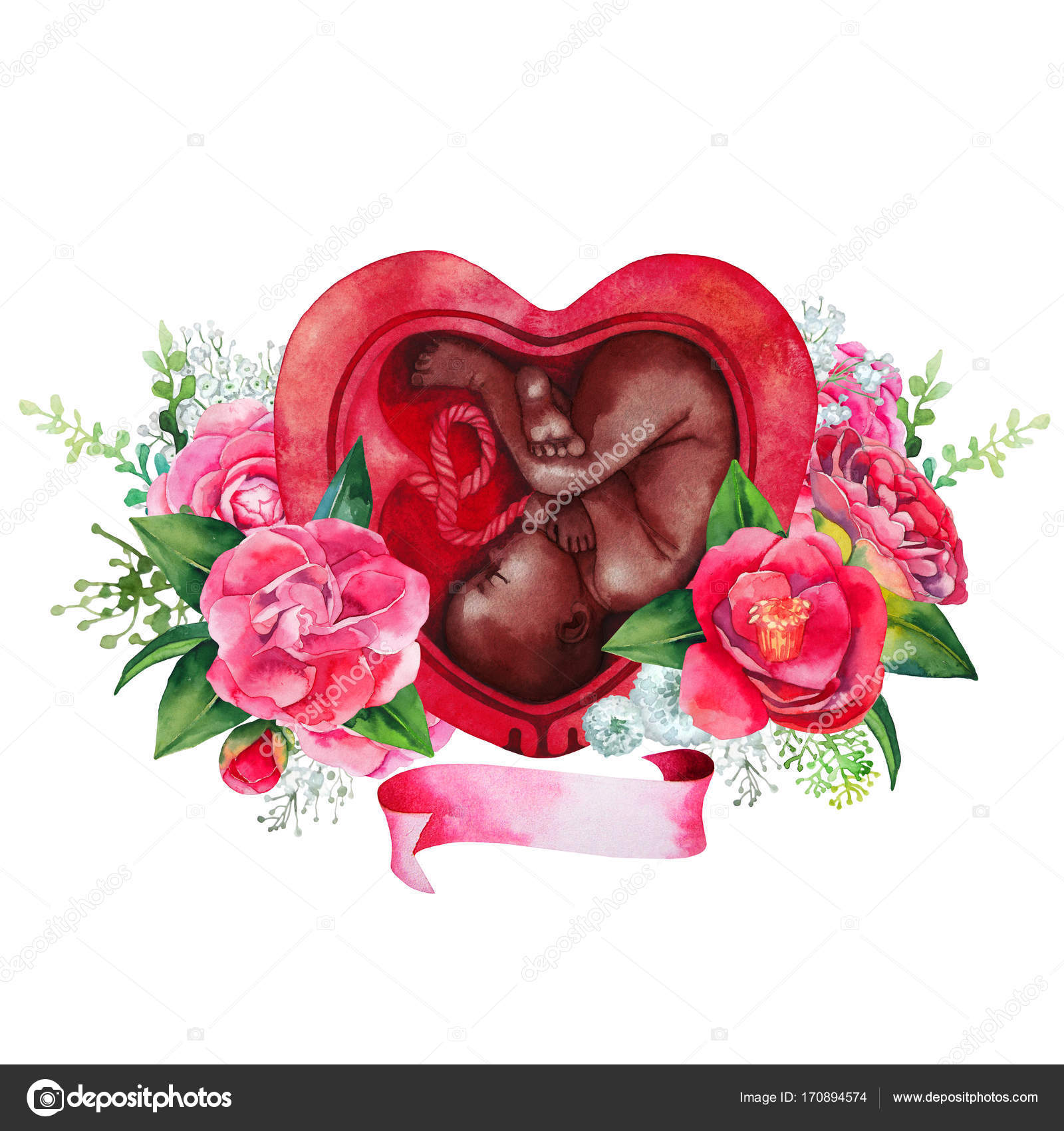 Watercolor fetus inside the womb — Stock Photo © homunkulus28 #170894574 Watercolor fetus inside the womb — Stock Photo © homunkulus28 #170894574