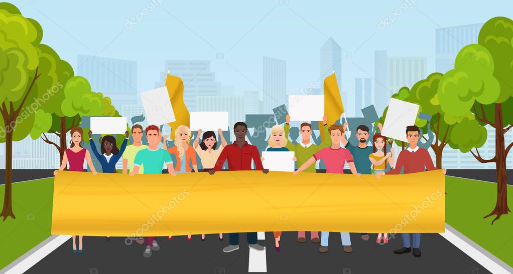 People Protesting Cartoon