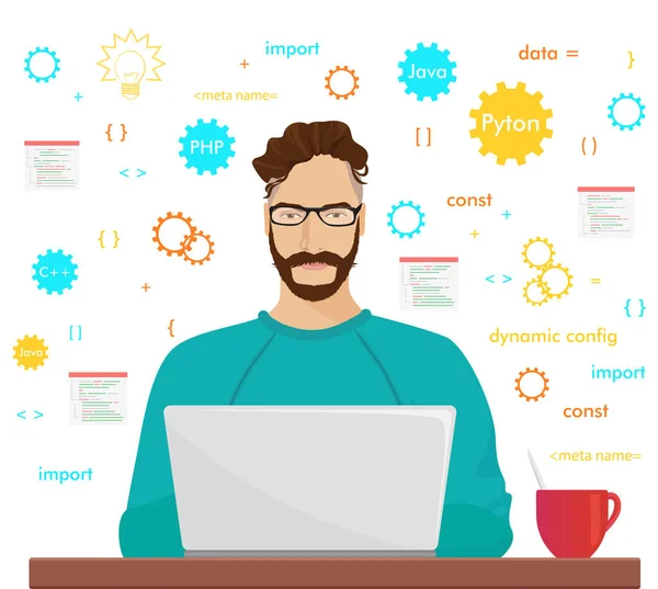 ᐈ Computer programmer art stock vectors, Royalty Free computer ...