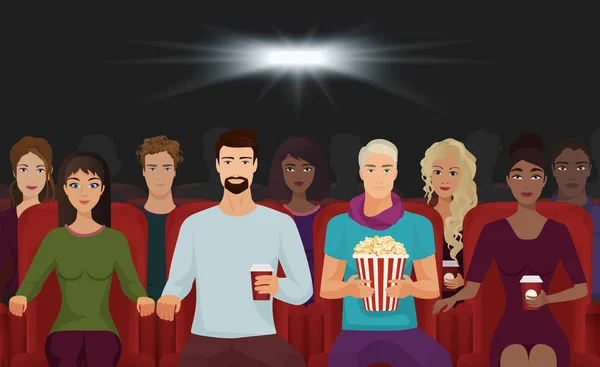 Animated People Watching A Movie