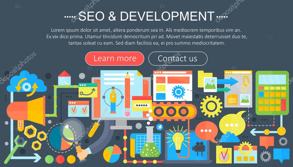 SEO y desarrollo concepto de dise o infograf as plantilla de dise o, encabezado web seo ...