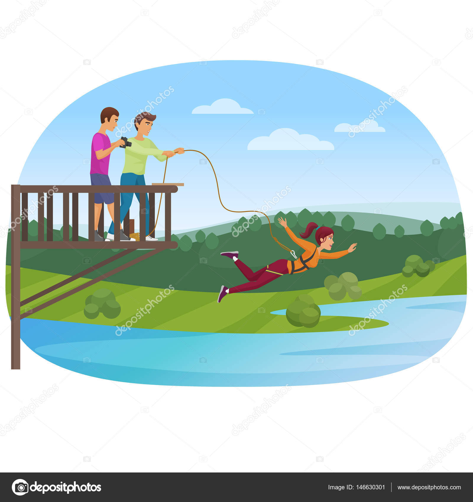 Bungee Jumping Cartoon