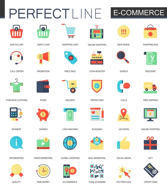 Vector e-commerce flat line icon set. Modern elegant style design for web. Stock Vector Image by ...