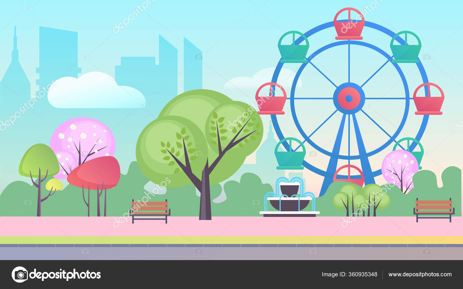 Fondo De Dibujos Animados Del Parque Amazon.com: OERJU Fondo De