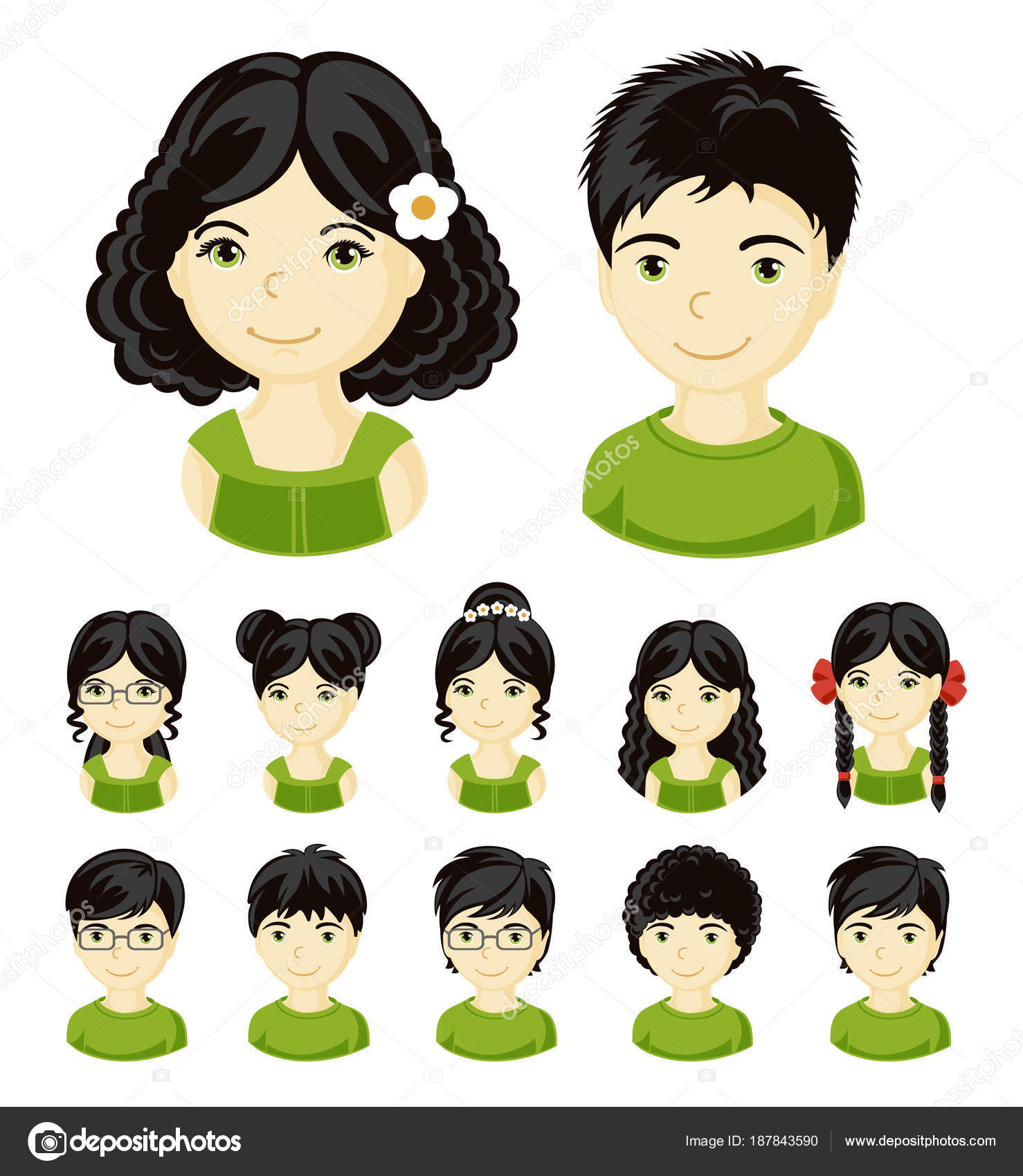 Children face set. Stock Vector Image by ©arizona--dream #187843590