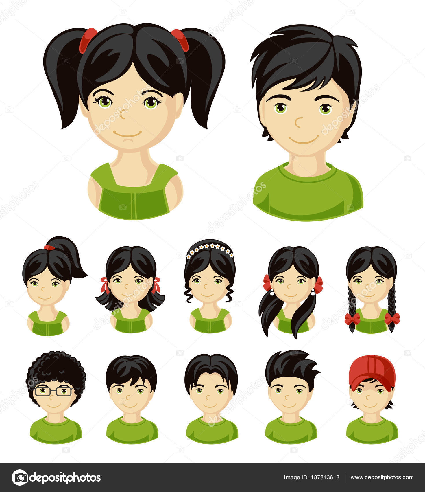 Children face set. Stock Vector Image by ©arizona--dream #187843618