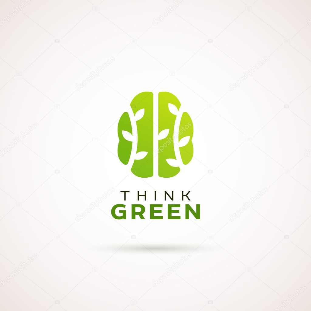 Think Green label. — Stock Vector © garybaldi #127142324