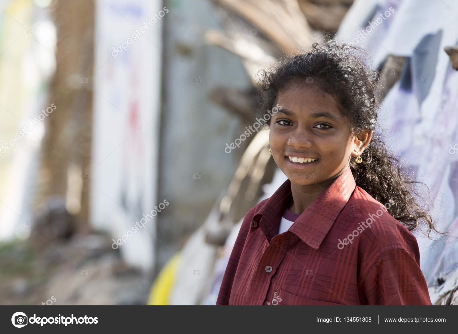 Editorial illustrative image. Poor kid smiling, India — Stock Editorial ...