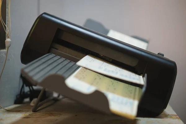 Optical mark recognition or OMR sheet on scanning machine Stock Photo ...