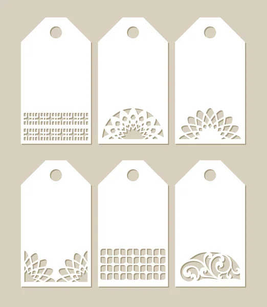 Set stencil labels with carved pattern Stock Vector Image by ...
