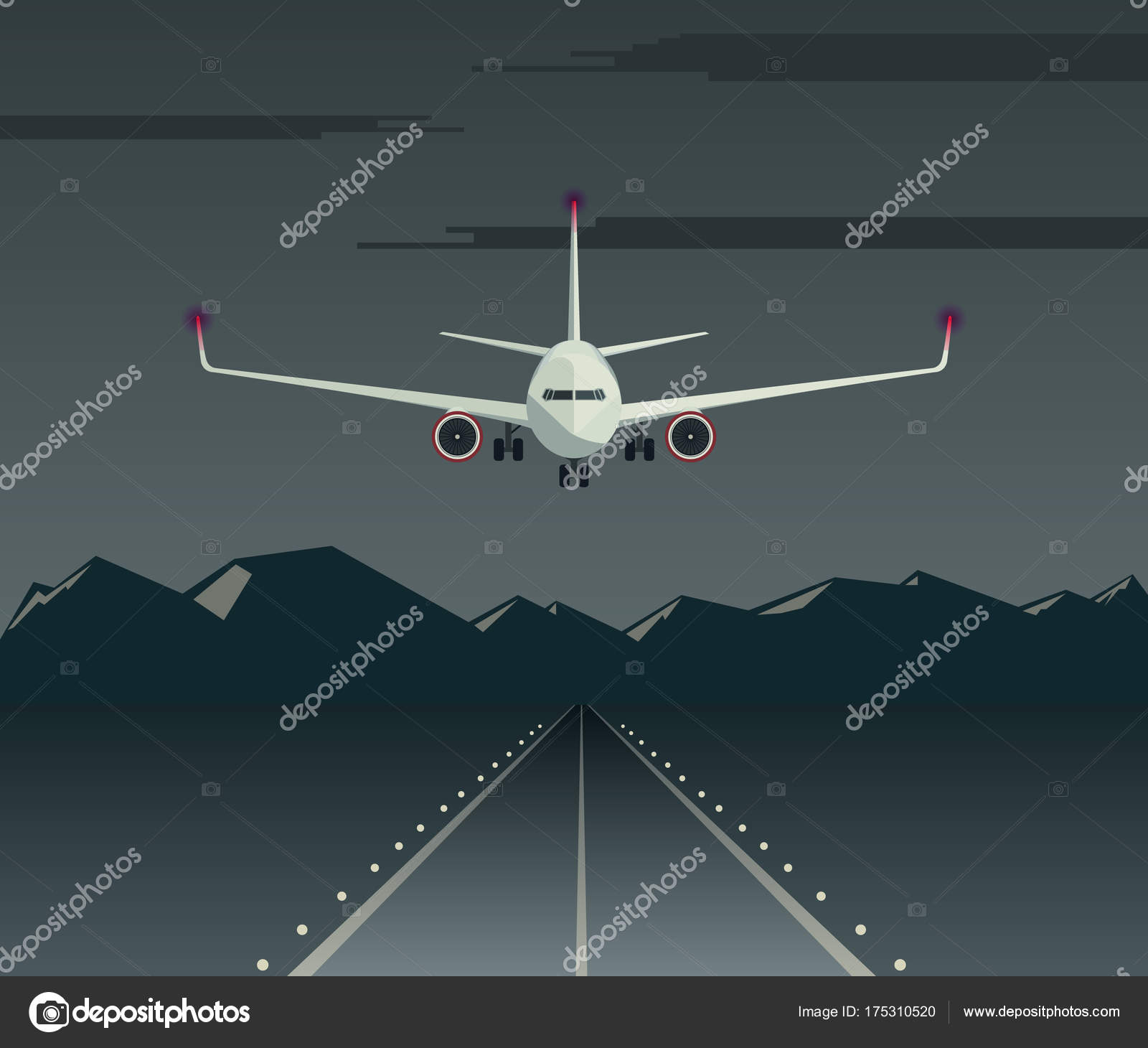 A passenger plane is landing Stock Vector Image by ©GalinaAlex #175310520
