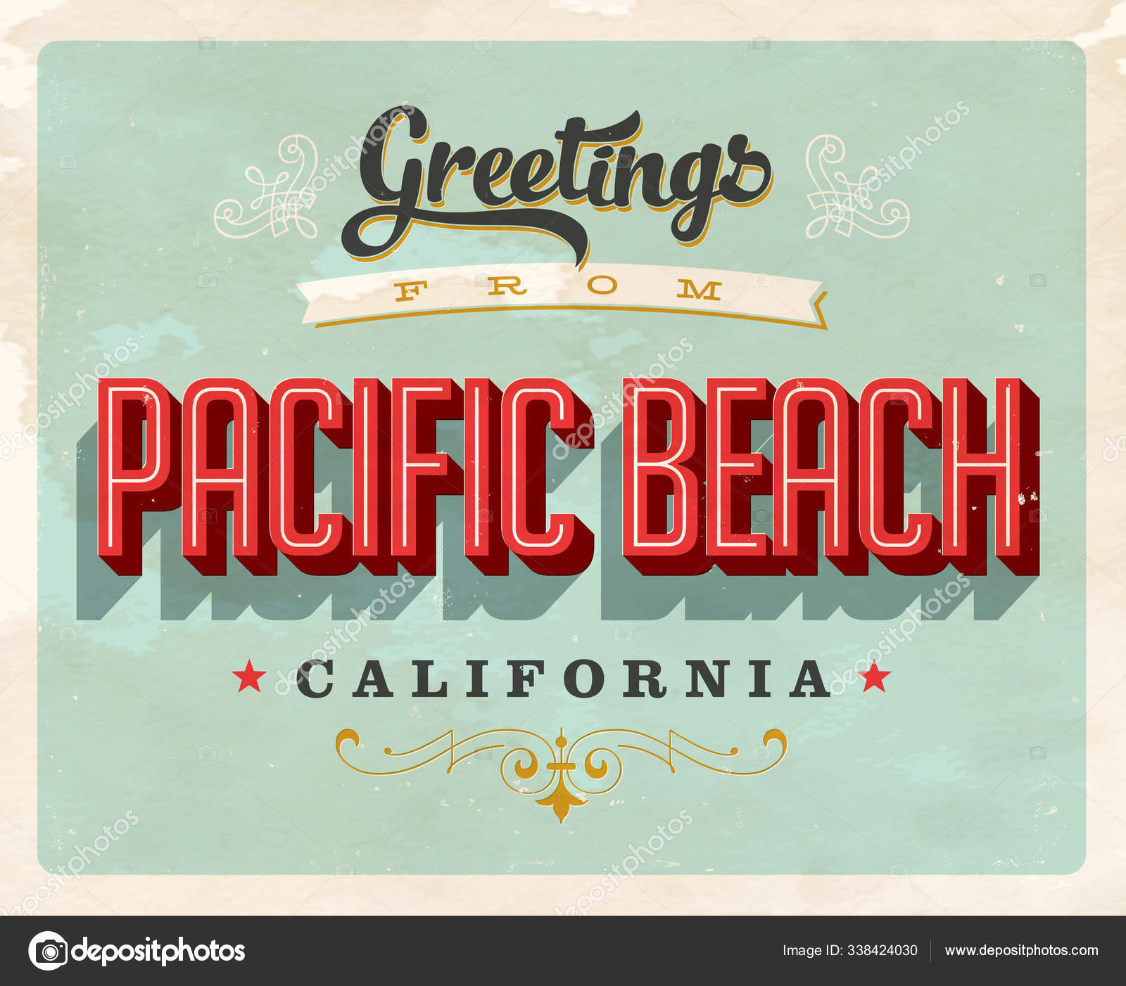 Greetings from Pacific Beach, California Stock Vector Image by ...