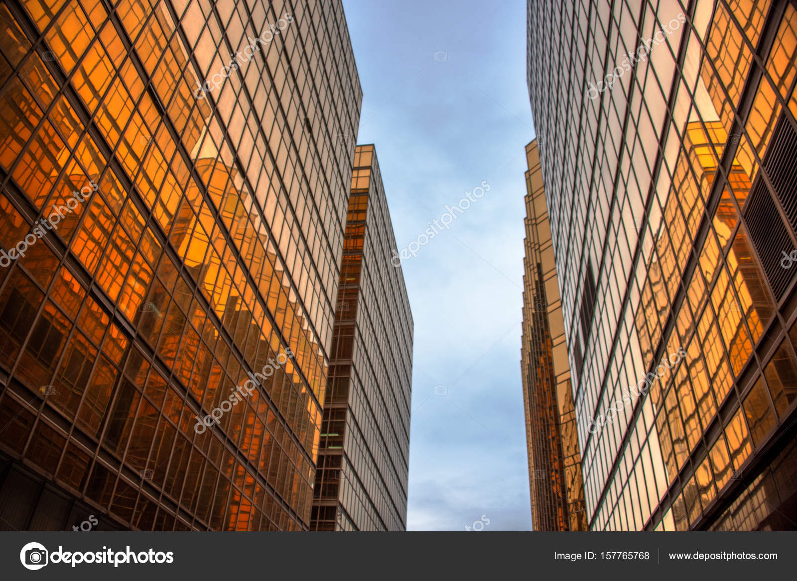 Golden financial architecture face to face in Hong Kong Stock Photo by ...