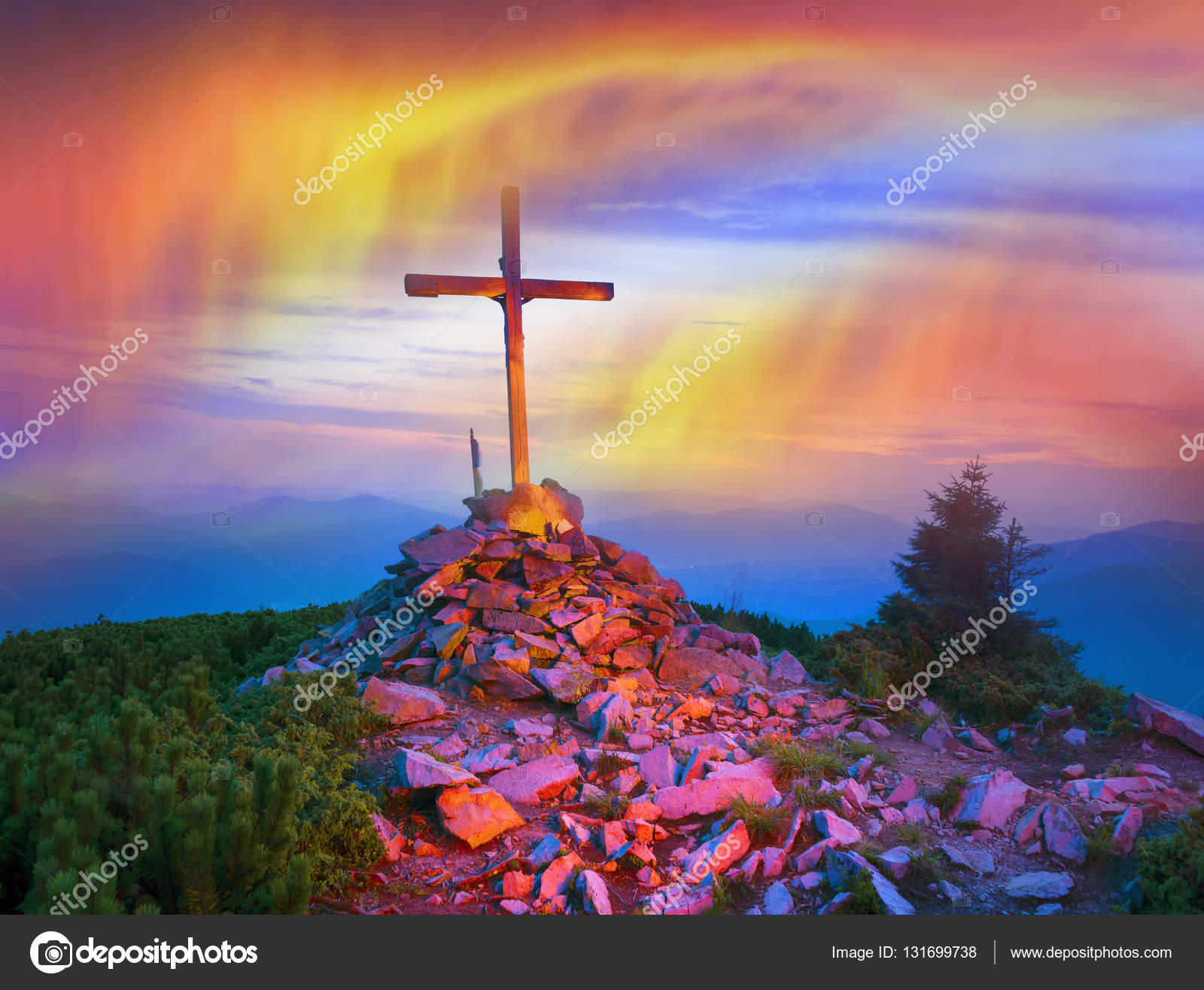Cross on Mount Strymba — Stock Photo © panaramka.ukr.net #131699738