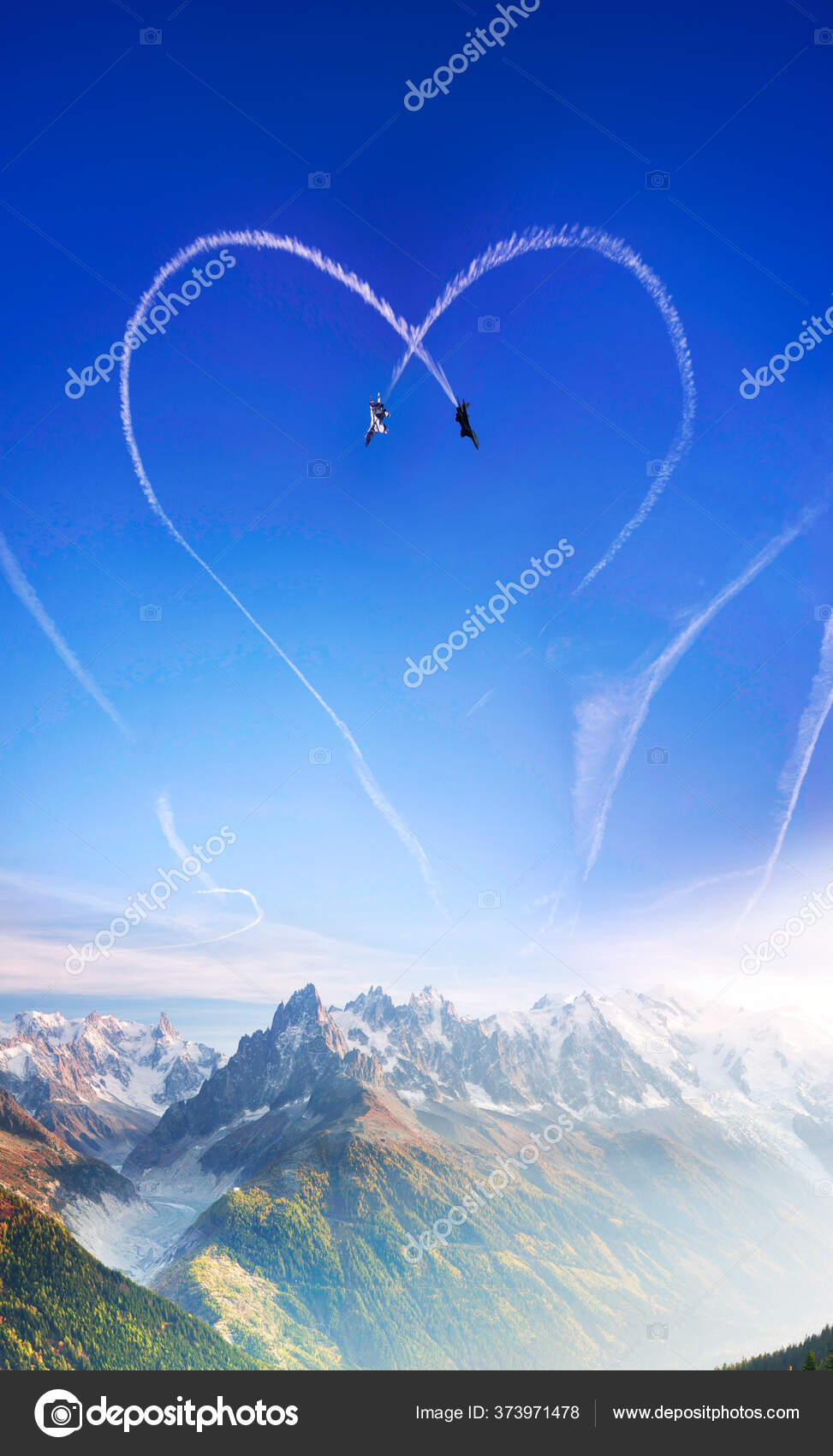Plane Turned Unusually Sky Leaving Inversion Trace Form Loop Alps ...