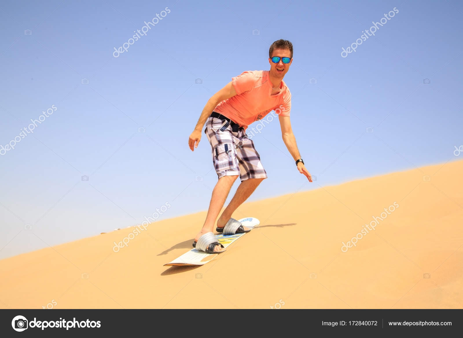 Man Sandboarding Dune Desert Stock Photo by ©ingus.kruklitis.gmail.com ...