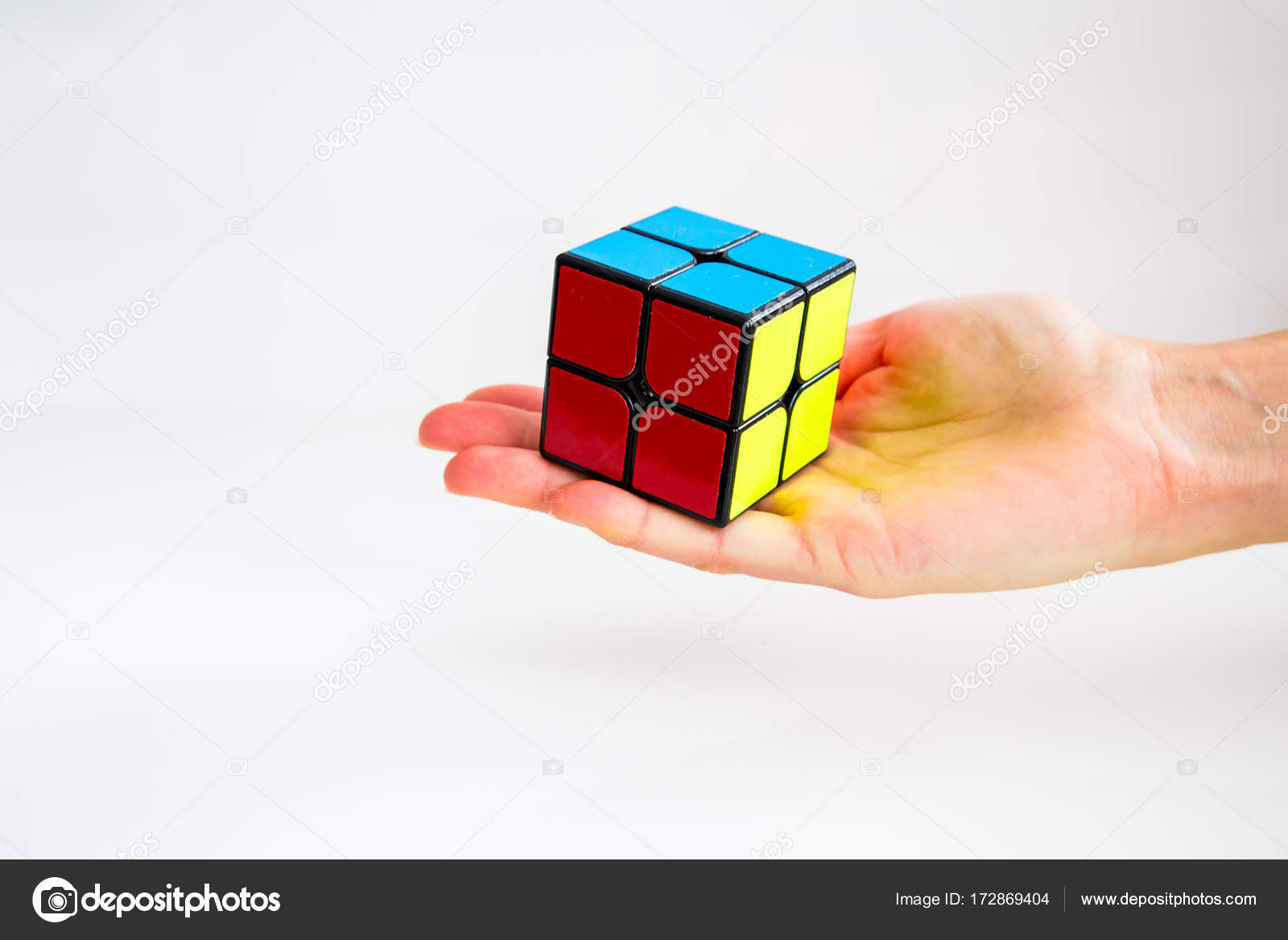 Hand Holding Colorful Modified Rubik's Cube – Stock Editorial Photo ...